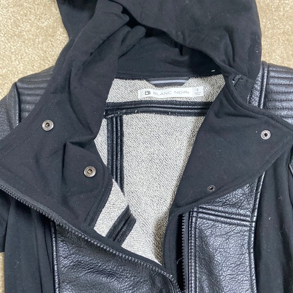blanc noir | Jackets & Coats | New Blanc Noir Faux Leather Biker Fitted Moto Bomber Jacket ...